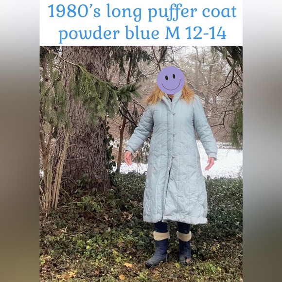 None | Jackets & Coats | Vintage 98s Powder Blue Ladies Long Puffer ...